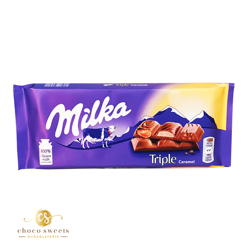 milka triple à la caramel 100g | Choco sweets